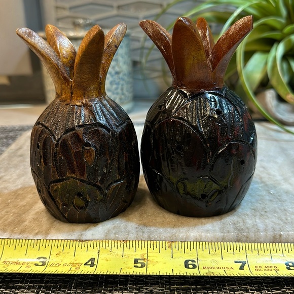 Accents | Vintage Set Of 2 Wooden Pineapple Hand Carved | Poshmark